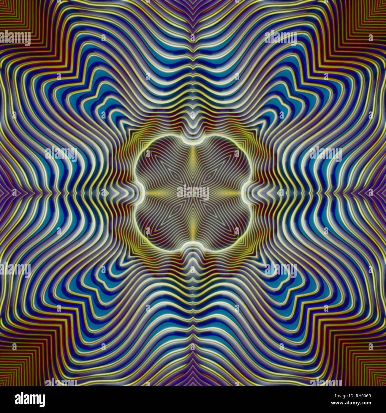 Seamless raster pattern in oriental style Flower psychedelic mosaic ...