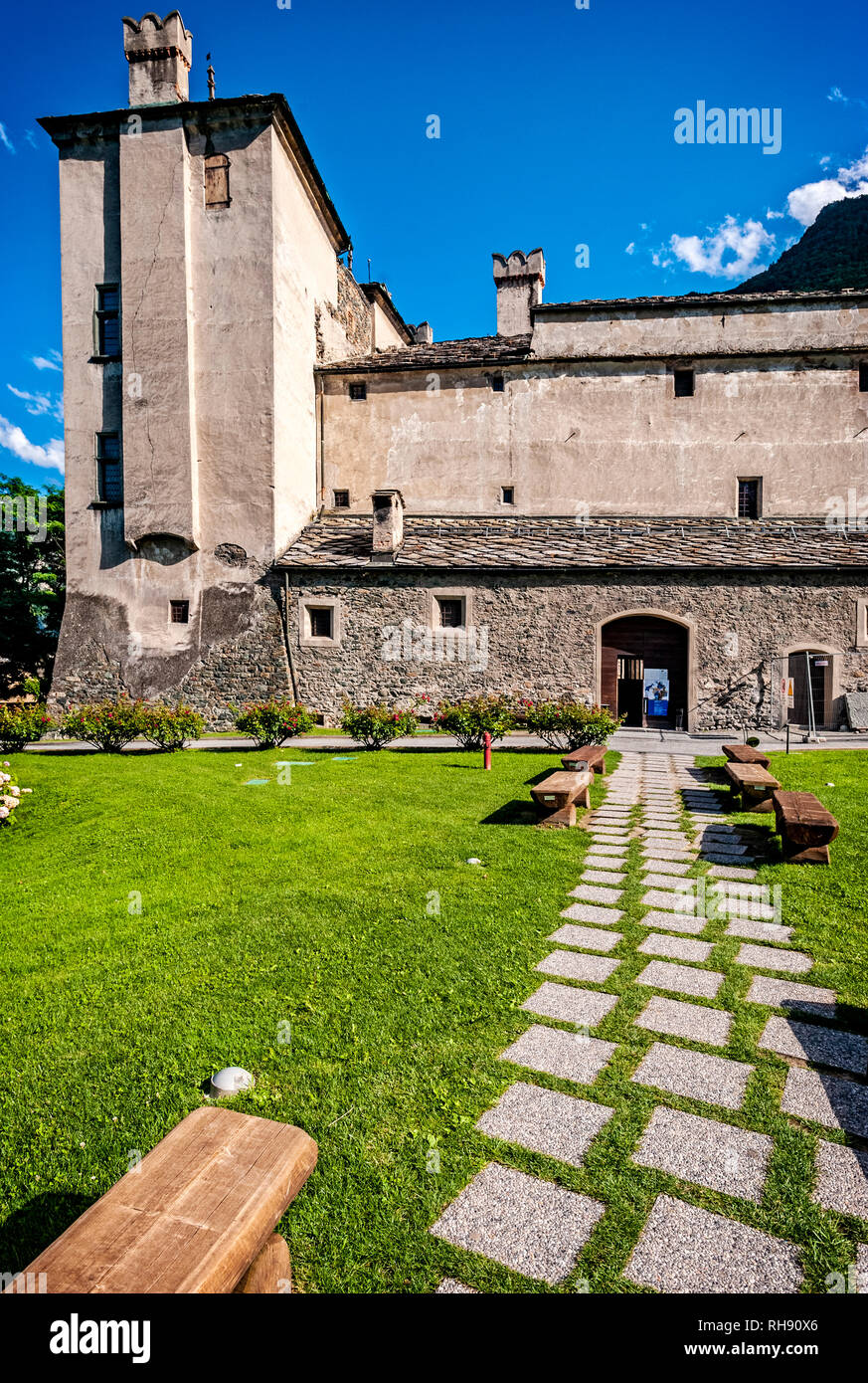 Italy Valle d'Aosta Issogne the Castle Stock Photo - Alamy