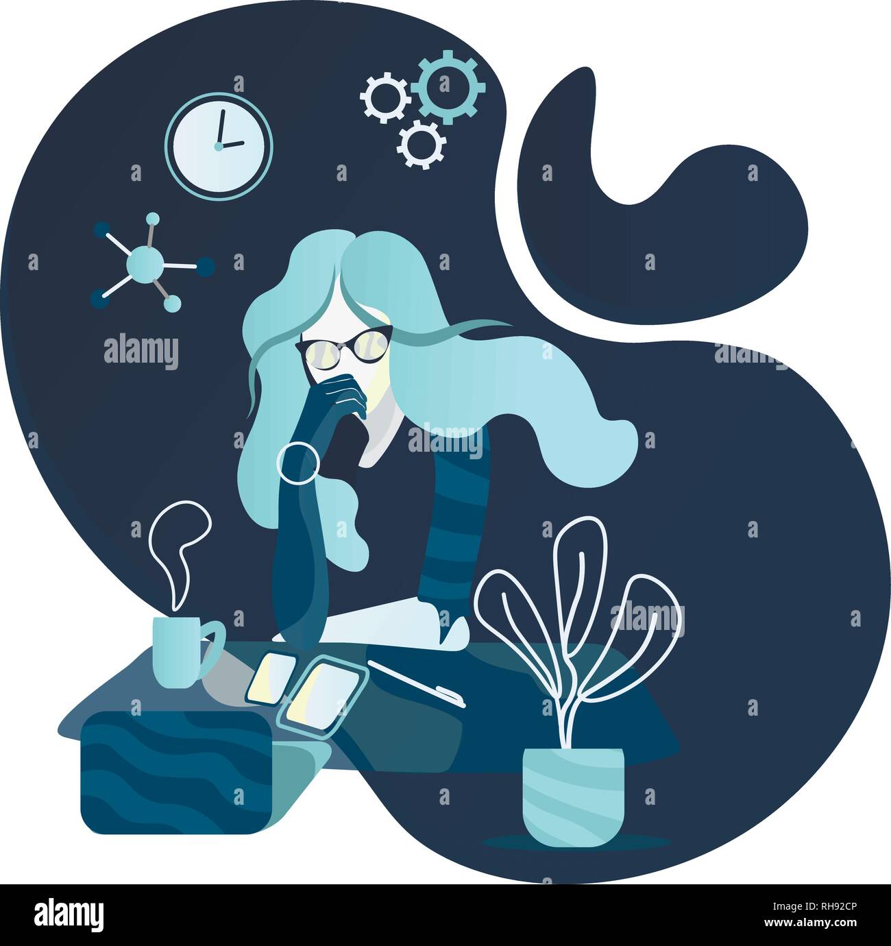 Flat design concept for time management, targeting, work planning and ...