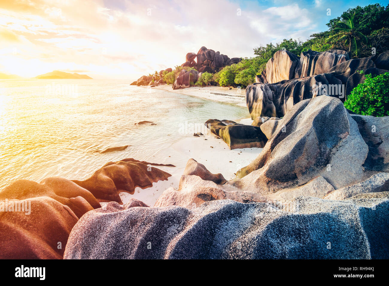 The most beautiful beach of Seychelles - Anse Source D'Argent Stock ...