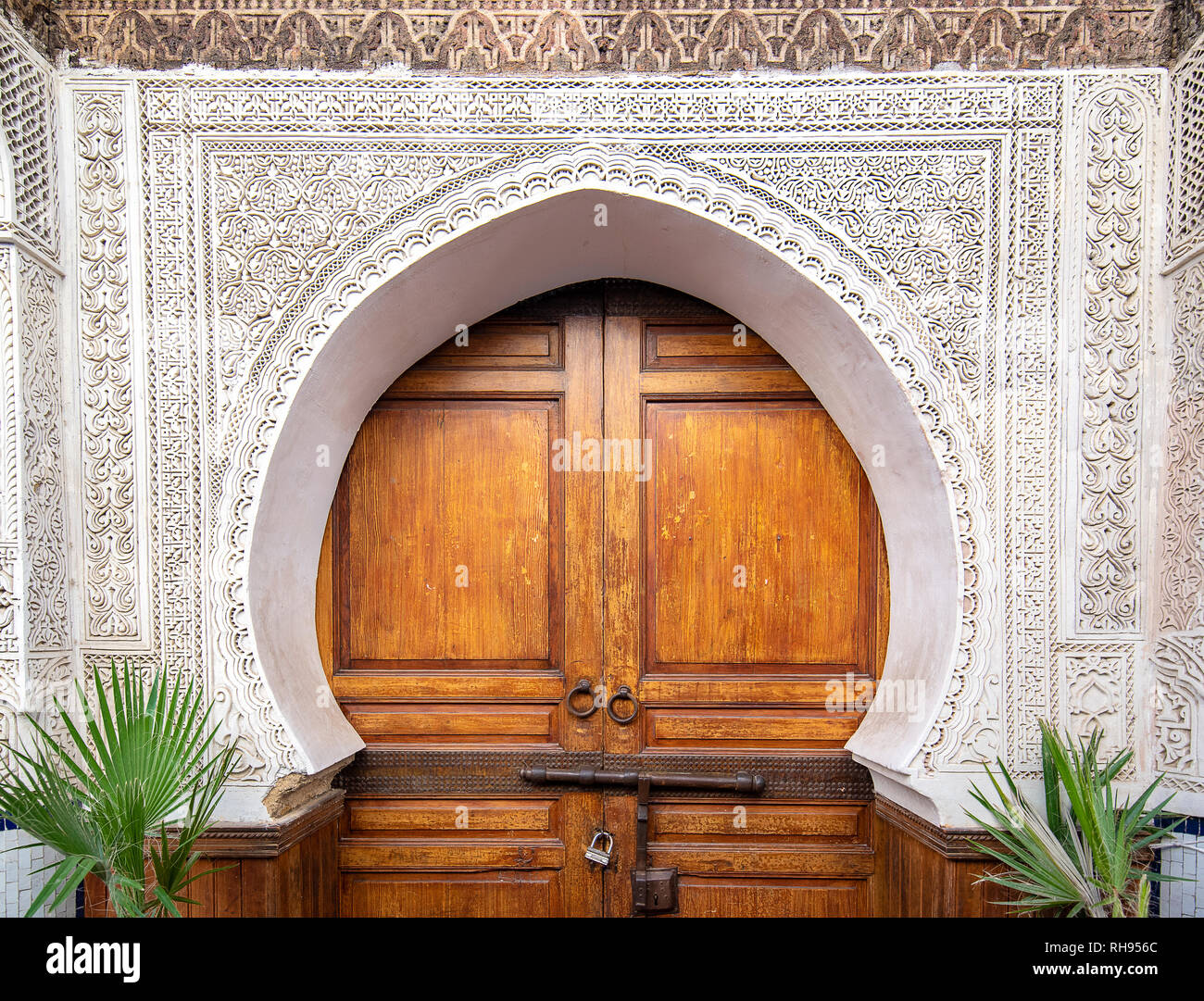 The door or gate of The Madrasa Bou Inania ( Medersa el Bouanania ) is ...