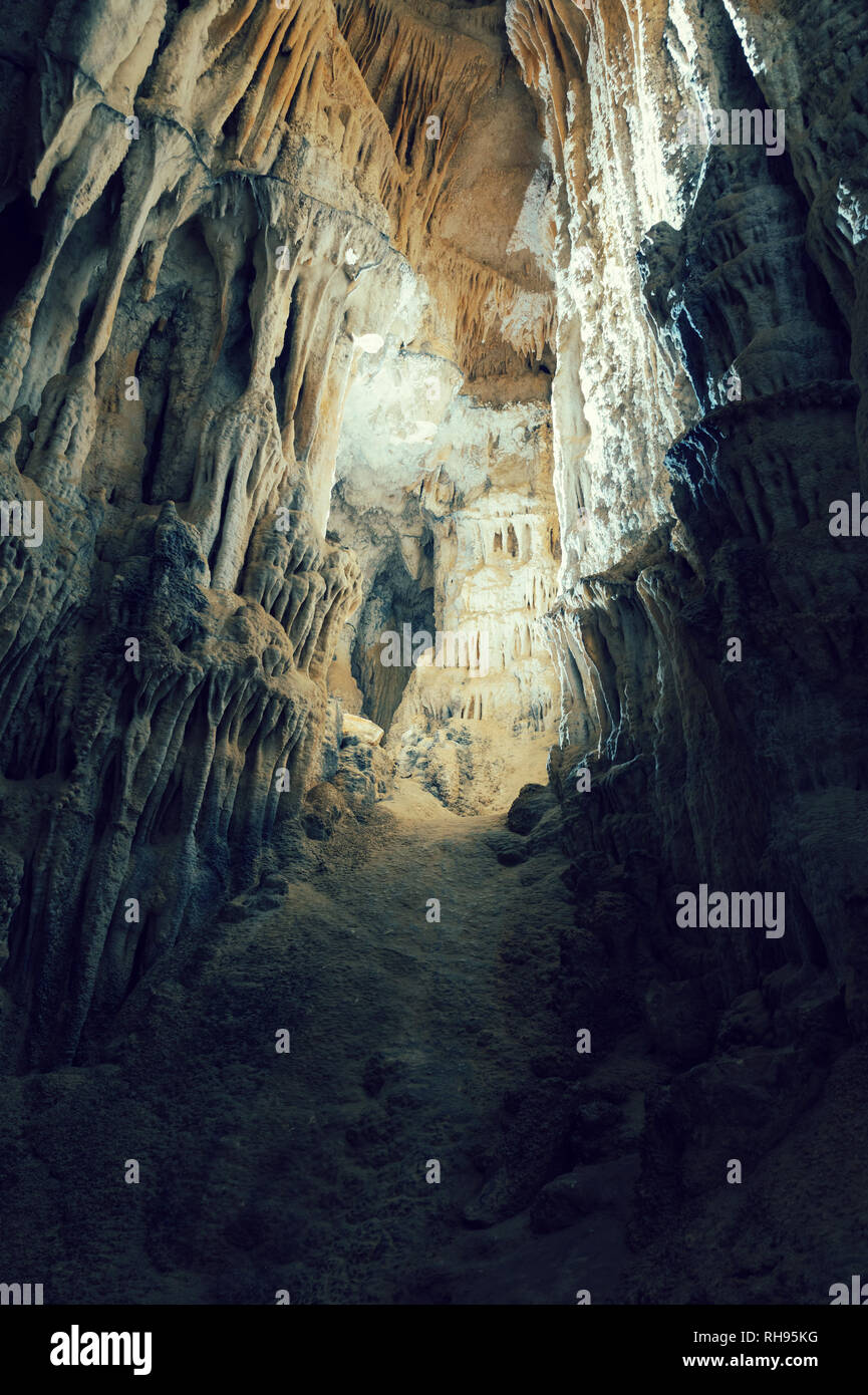 Panoramic view of chamber in Grotte des Demoiselles, Ganges, France ...