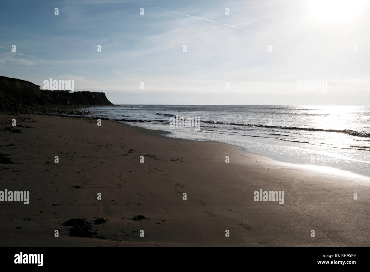 Compton Beach winter sunset, Compton Bay, Compton, Isle of Wight ...
