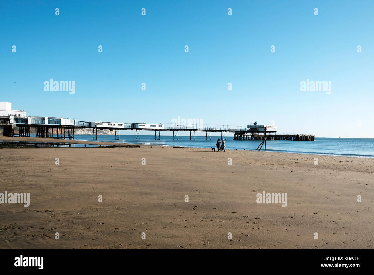 Sandown Pier, Sandown seafront, Isle of Wight, England, UK Stock Photo ...