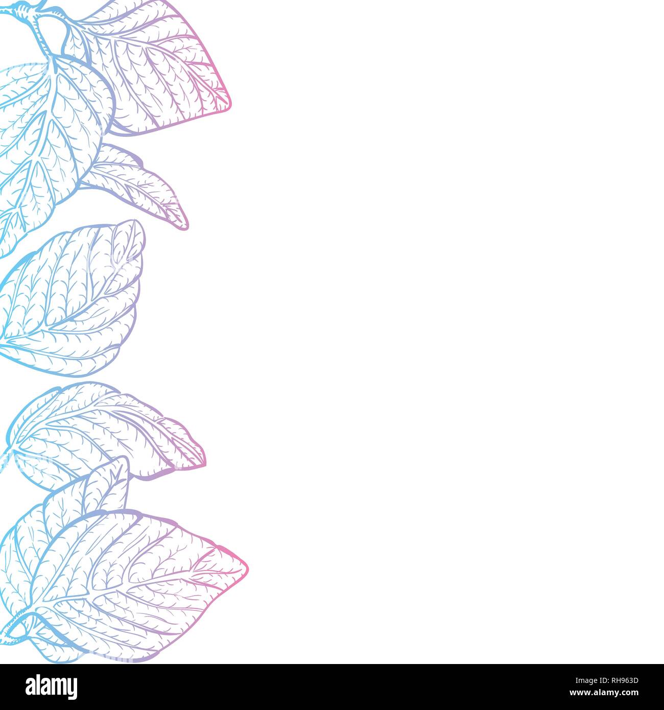 Vector background - nature foliage leaves border frame with copy space ...