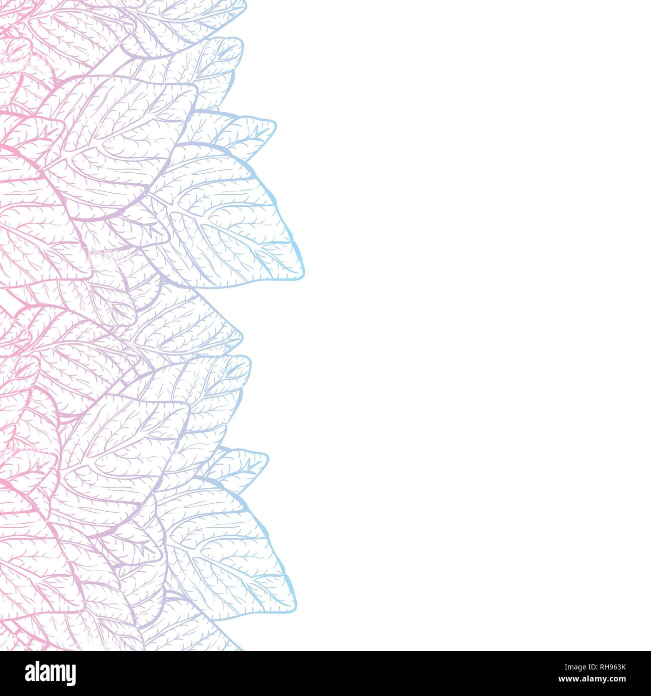 Vector background - nature foliage leaves border frame with copy space ...