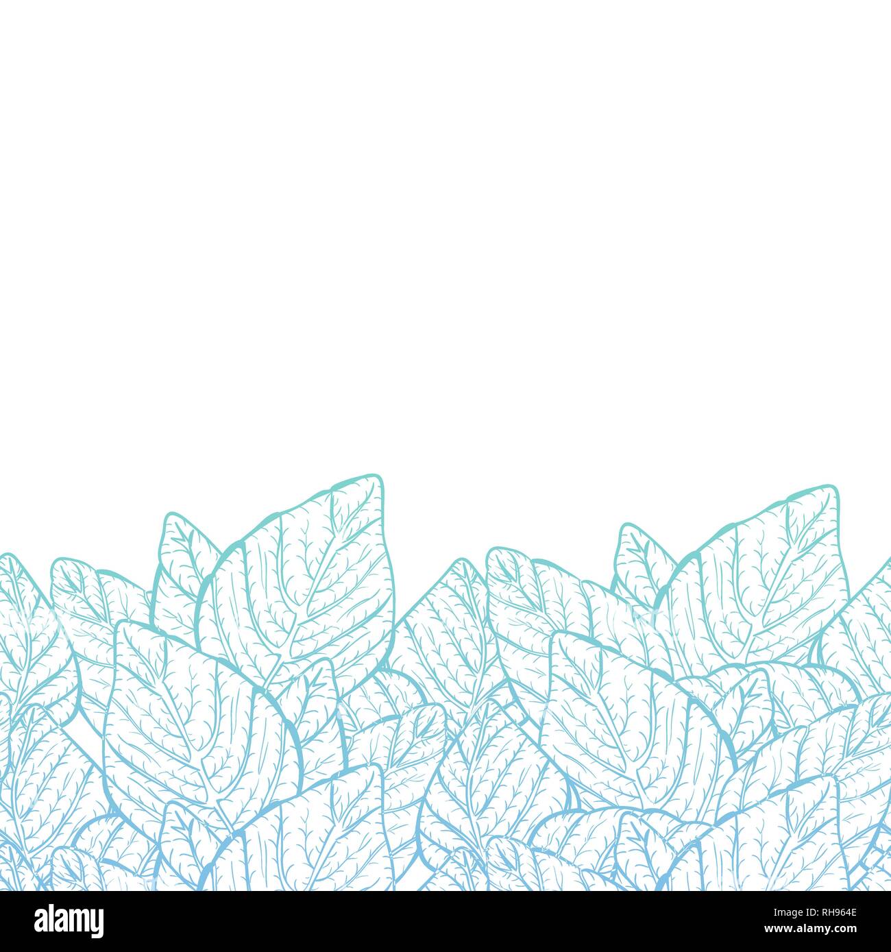 Vector background - nature foliage leaves border frame with copy space ...