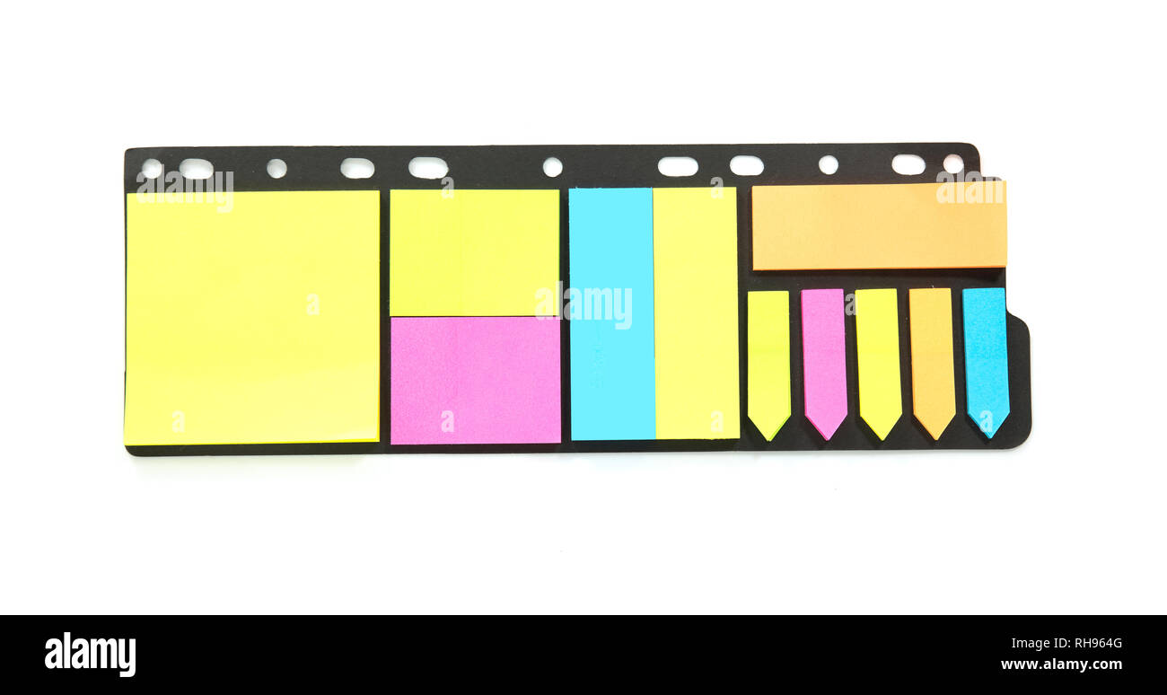 colorful sticky notes in different sizes shapes and colors isolated on ...