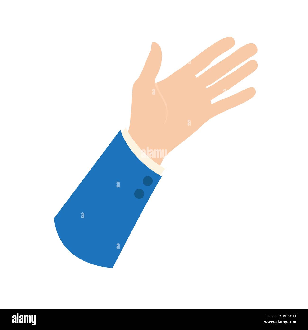 Vector businessman hand icon - presenting sign, opened palm up empty ...