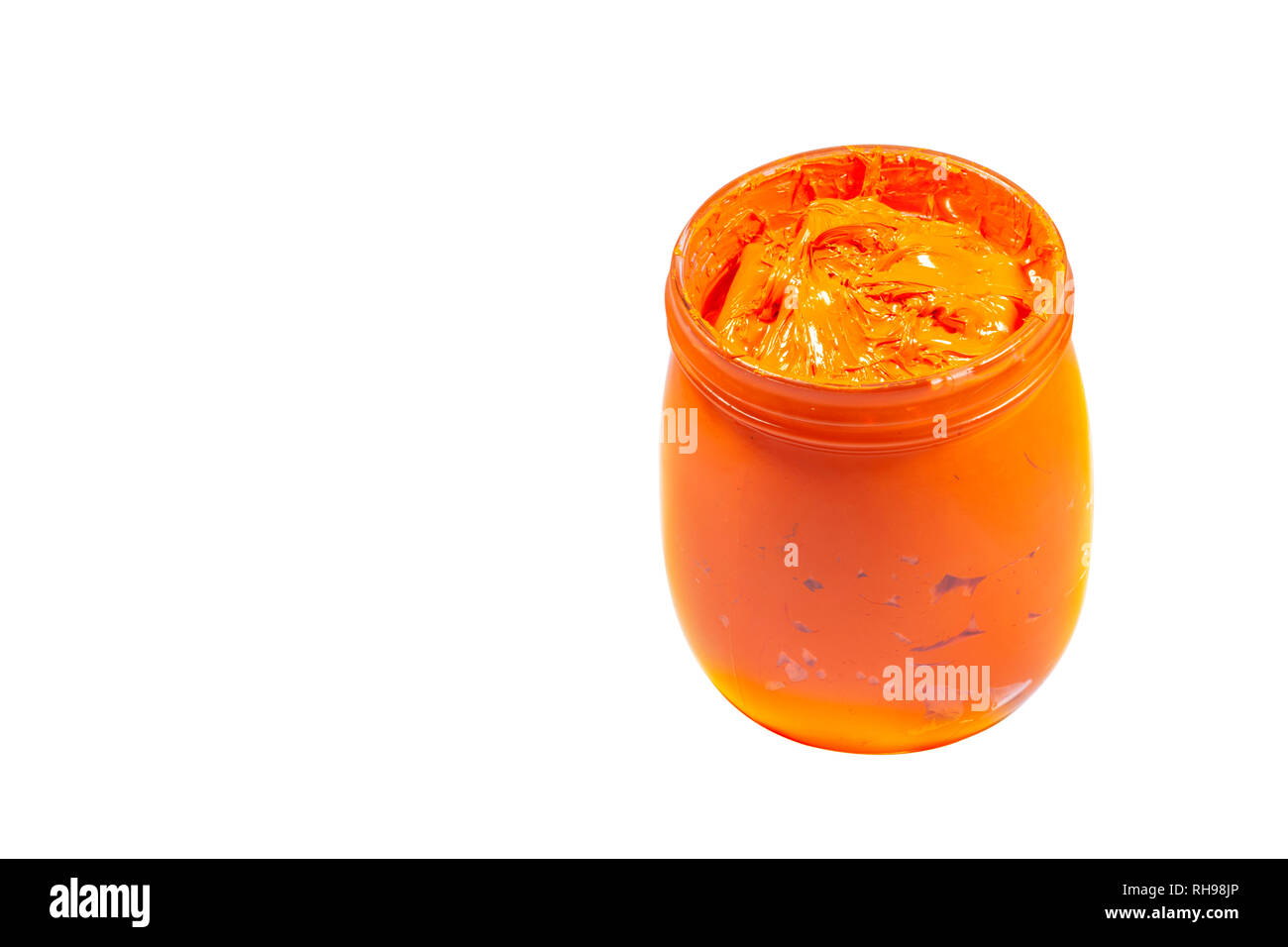 orange color of plastisol ink with clipping path. screen printing ink ...