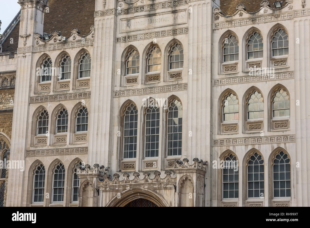 Detail of the entrance and facade of Guildhall, a Grade I-listed ...