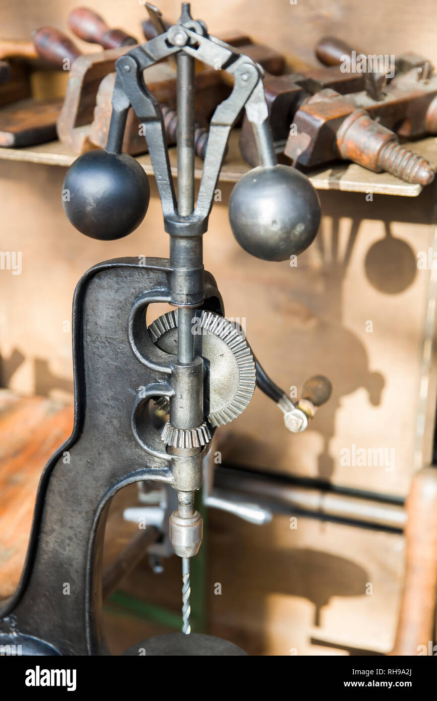 Detail of the old vintage metal mechanism Stock Photo - Alamy