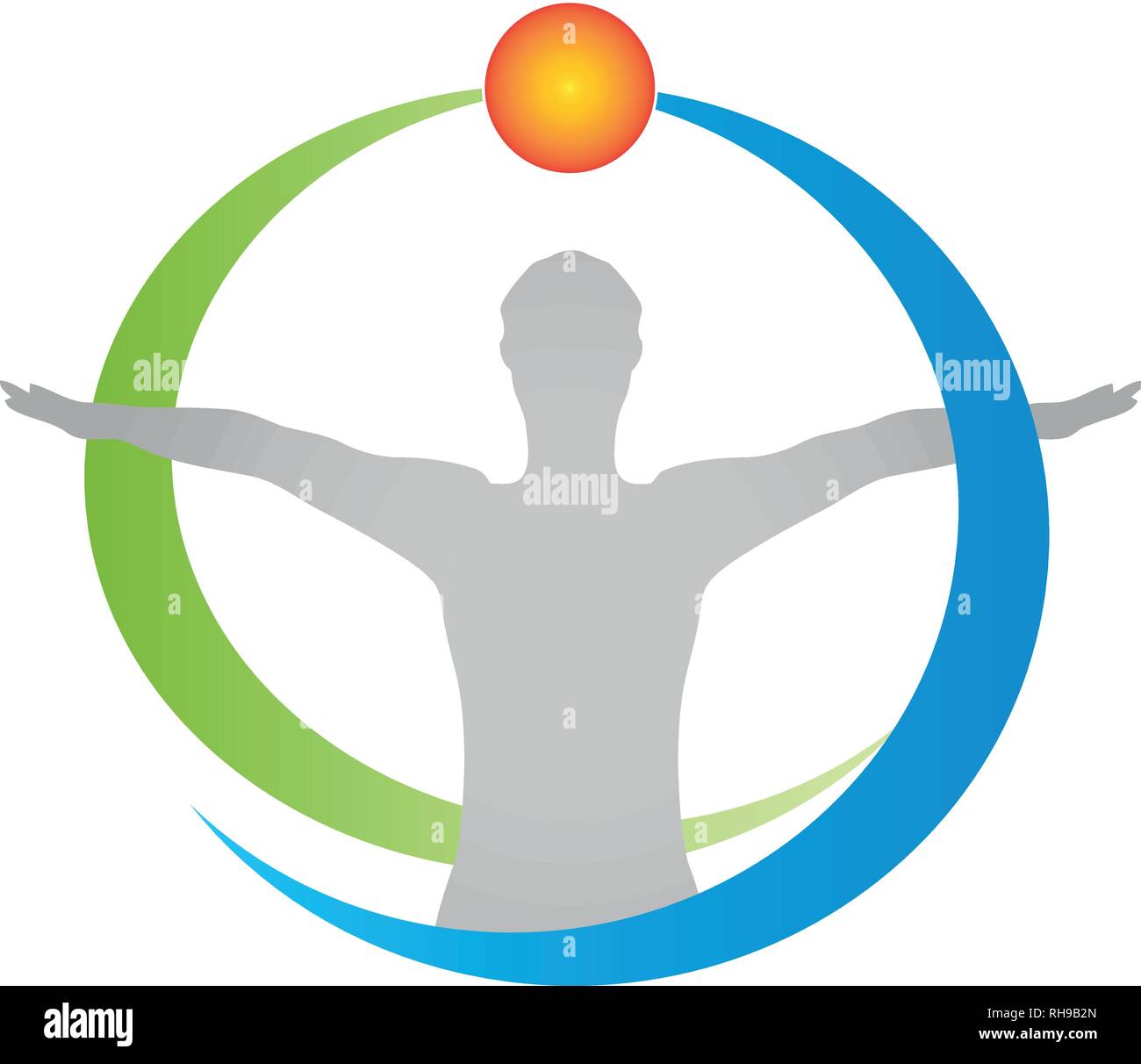 Person and sun, logo Stock Vector Image & Art - Alamy