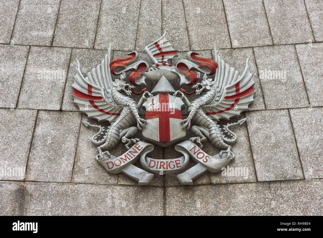 City of London emblem, with the words Domine Dirige Nos Stock Photo - Alamy
