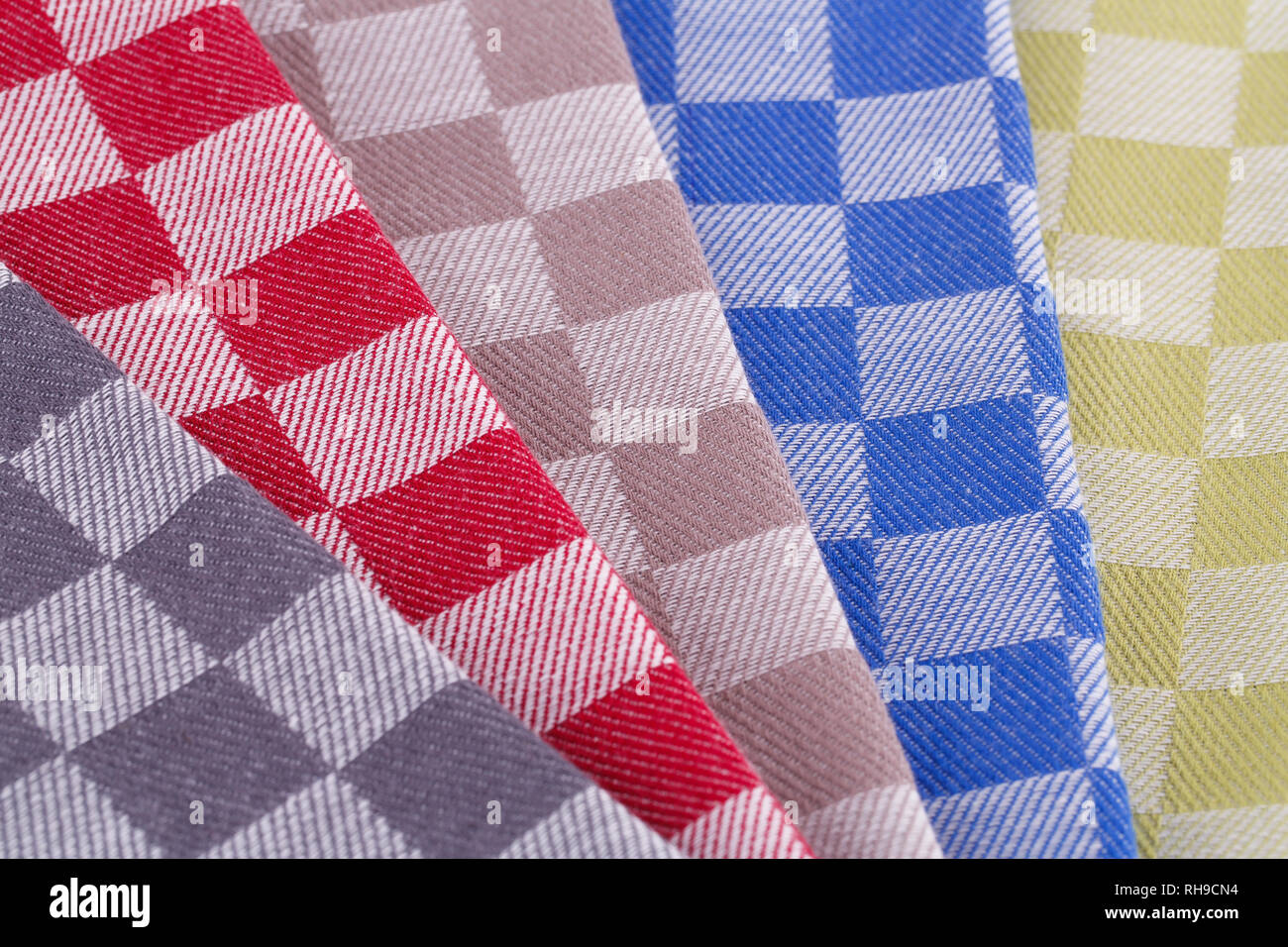 Colorful kitchen towels closeup picture Stock Photo - Alamy