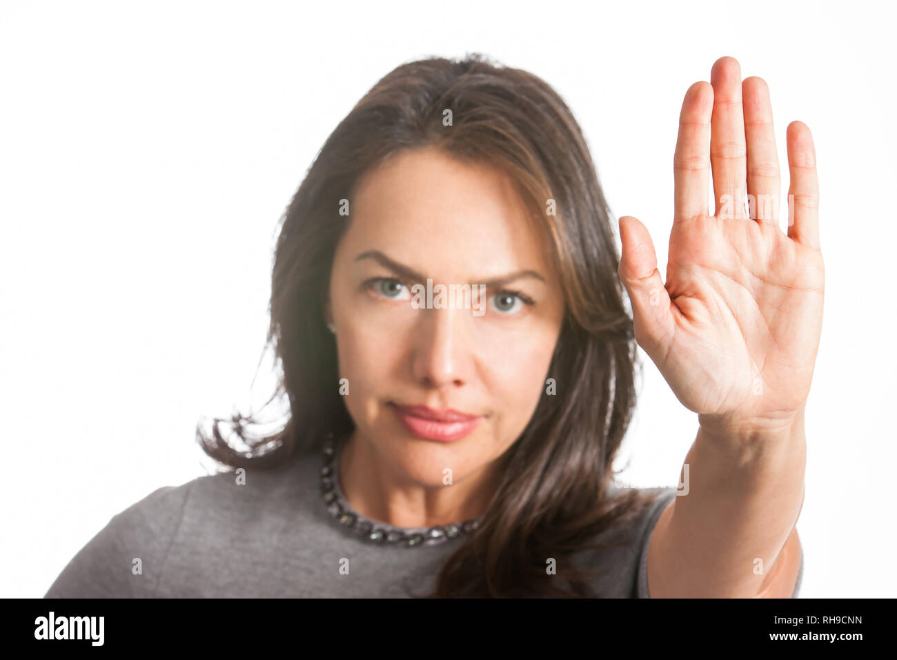 Stop hand gesture female hand hi-res stock photography and images - Alamy