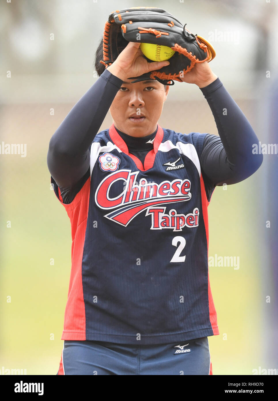 Ying-Hsin Lin of Chinese Taipei seen in action during the match between ...
