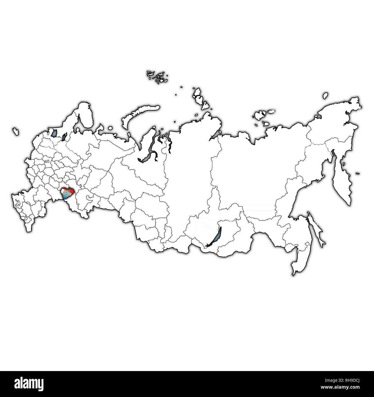 emblem of samara oblast on map with administrative divisions and ...