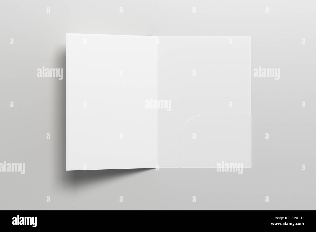 Blank white pocket reinforced folder (right pocket file tab folder) on ...