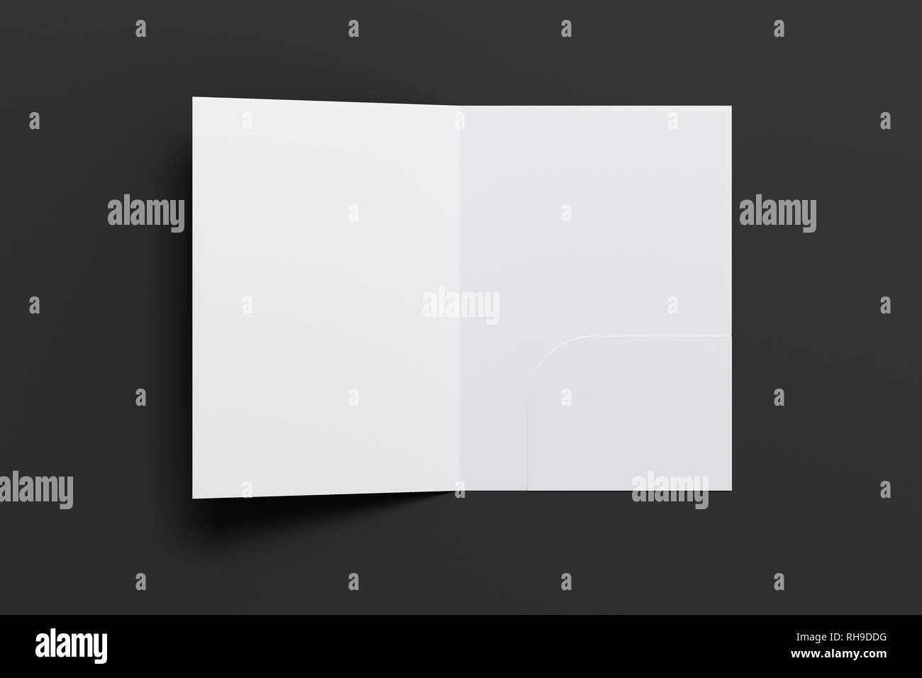 Blank white pocket reinforced folder (right pocket file tab folder) on ...