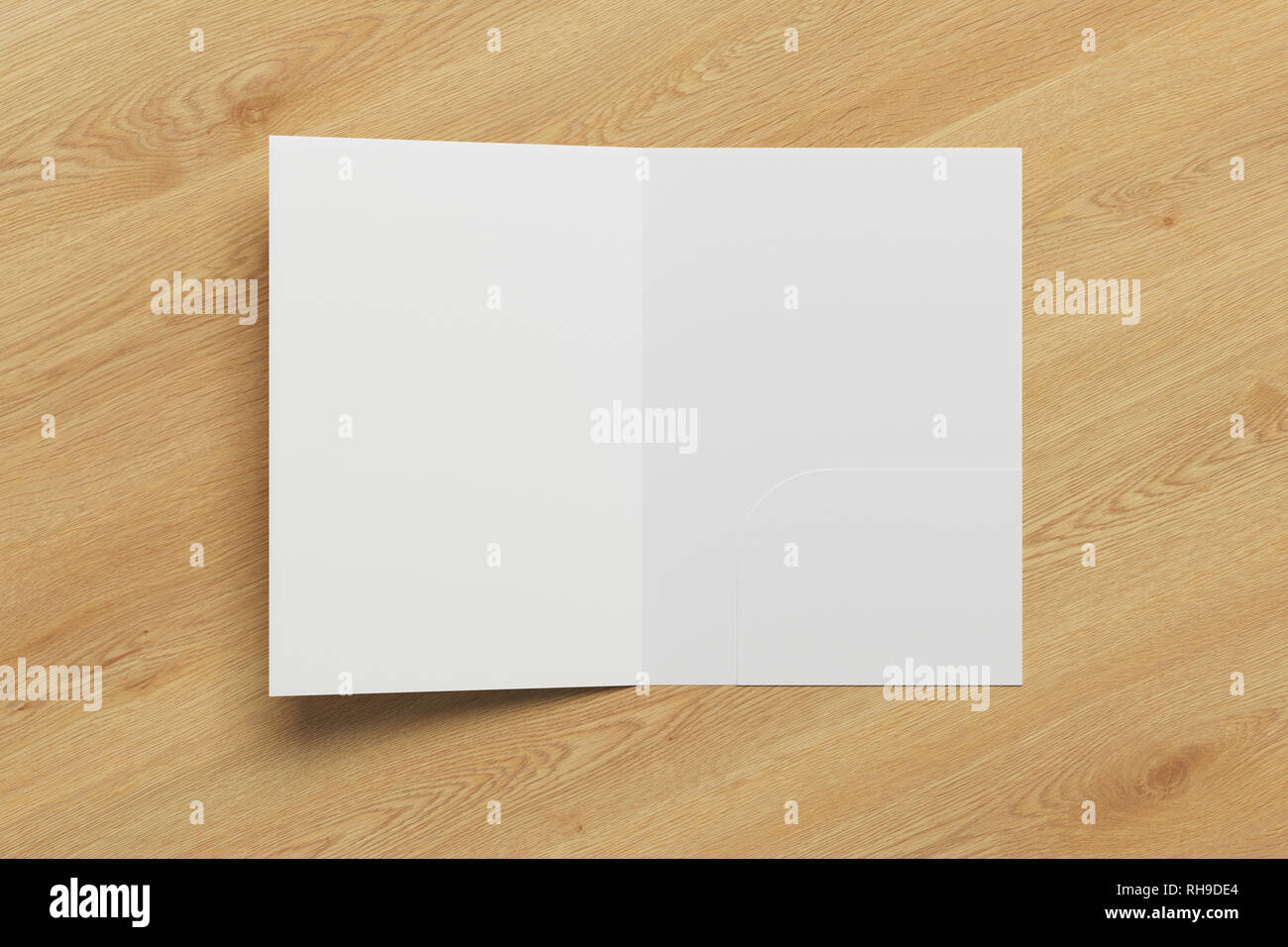 Blank white pocket reinforced folder (right pocket file tab folder) on ...