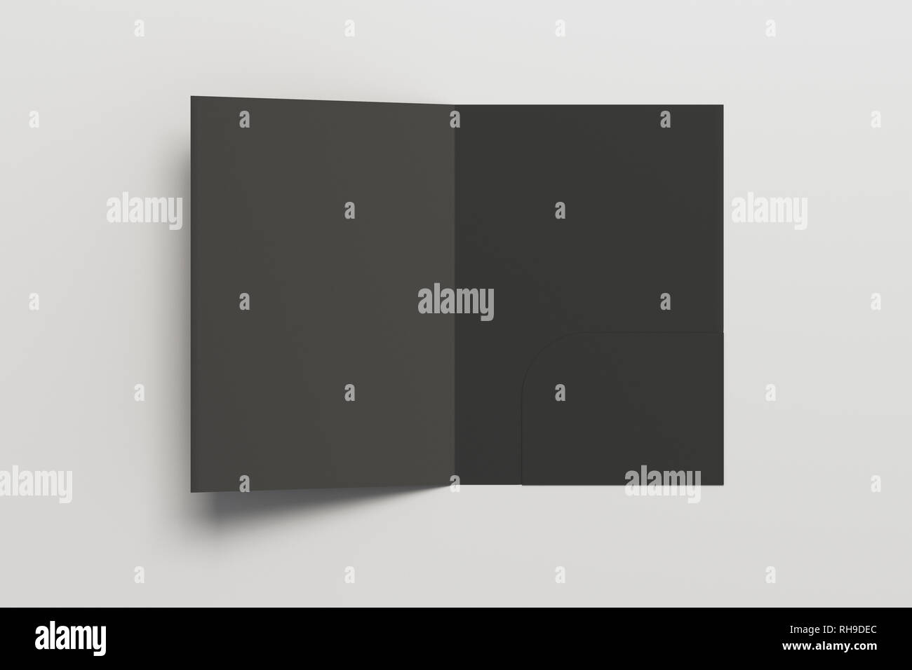 Single black pocket reinforced folder (right pocket file tab folder) on ...