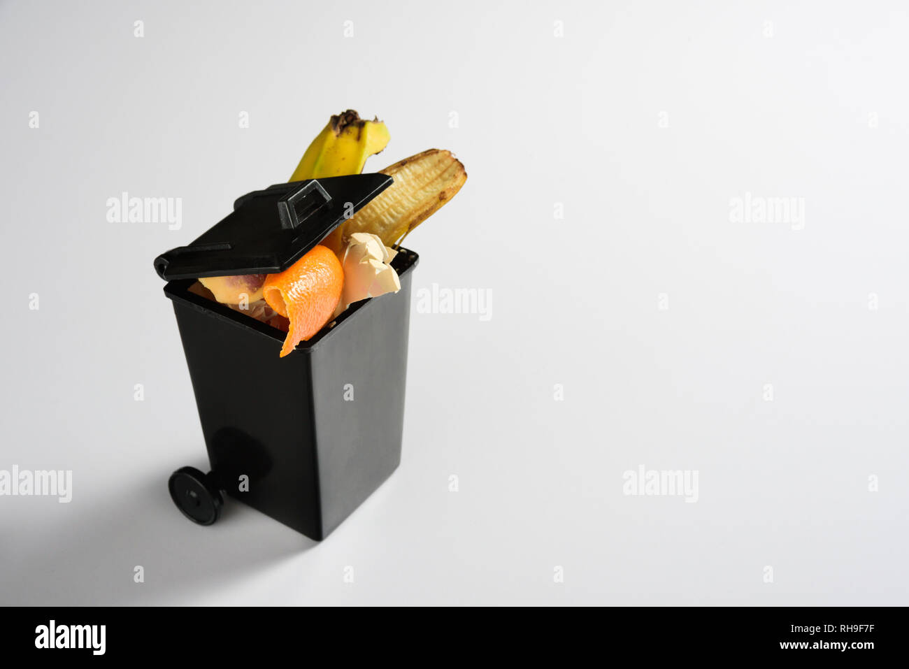 Trash bin with organic waste. Garbage sorting, recycle and zero waste ...