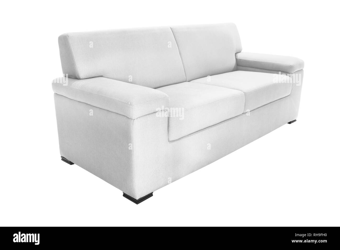 Two seats cozy blue sofa isolated on white Stock Photo - Alamy