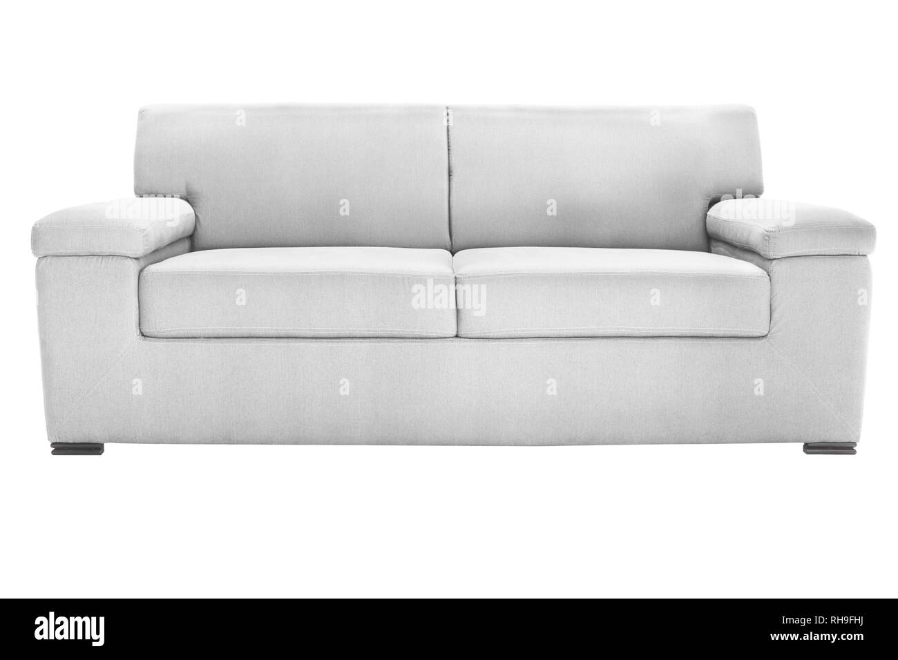 Two seats cozy blue sofa isolated on white Stock Photo - Alamy