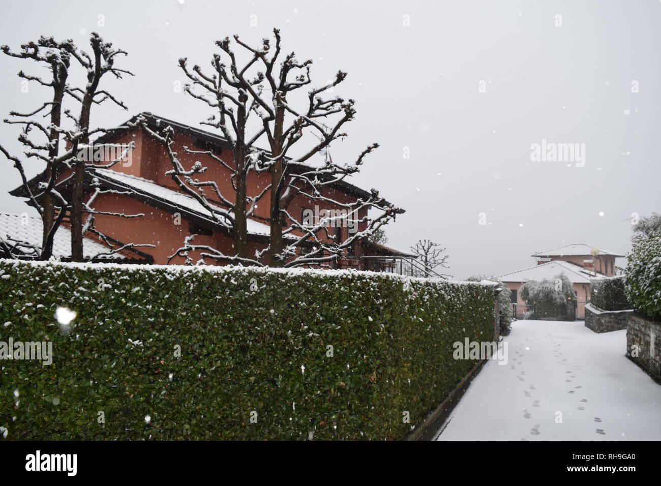 Winter Scene in Lake Como Italy Stock Photo - Alamy