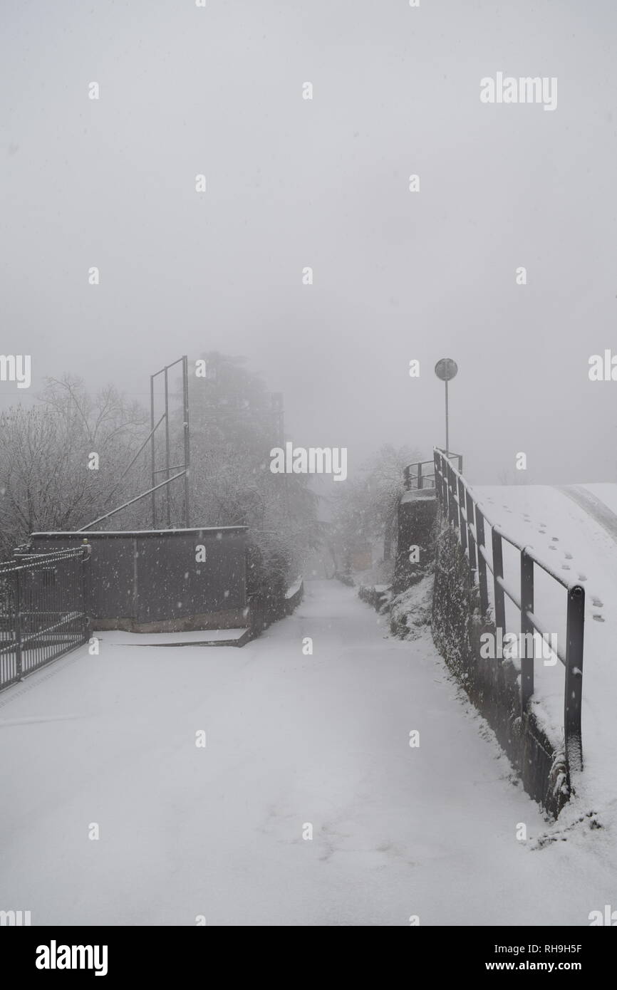 Winter Scene in Lake Como Italy Stock Photo - Alamy