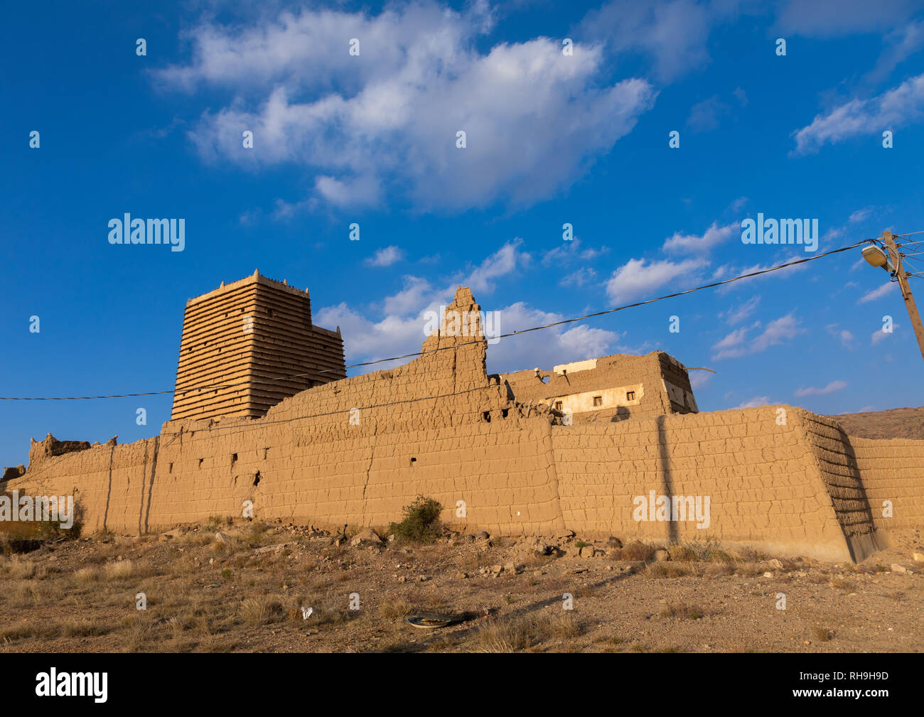 Traditional old mud house, Asir province, Ahad Rufaidah, Saudi Arabia ...