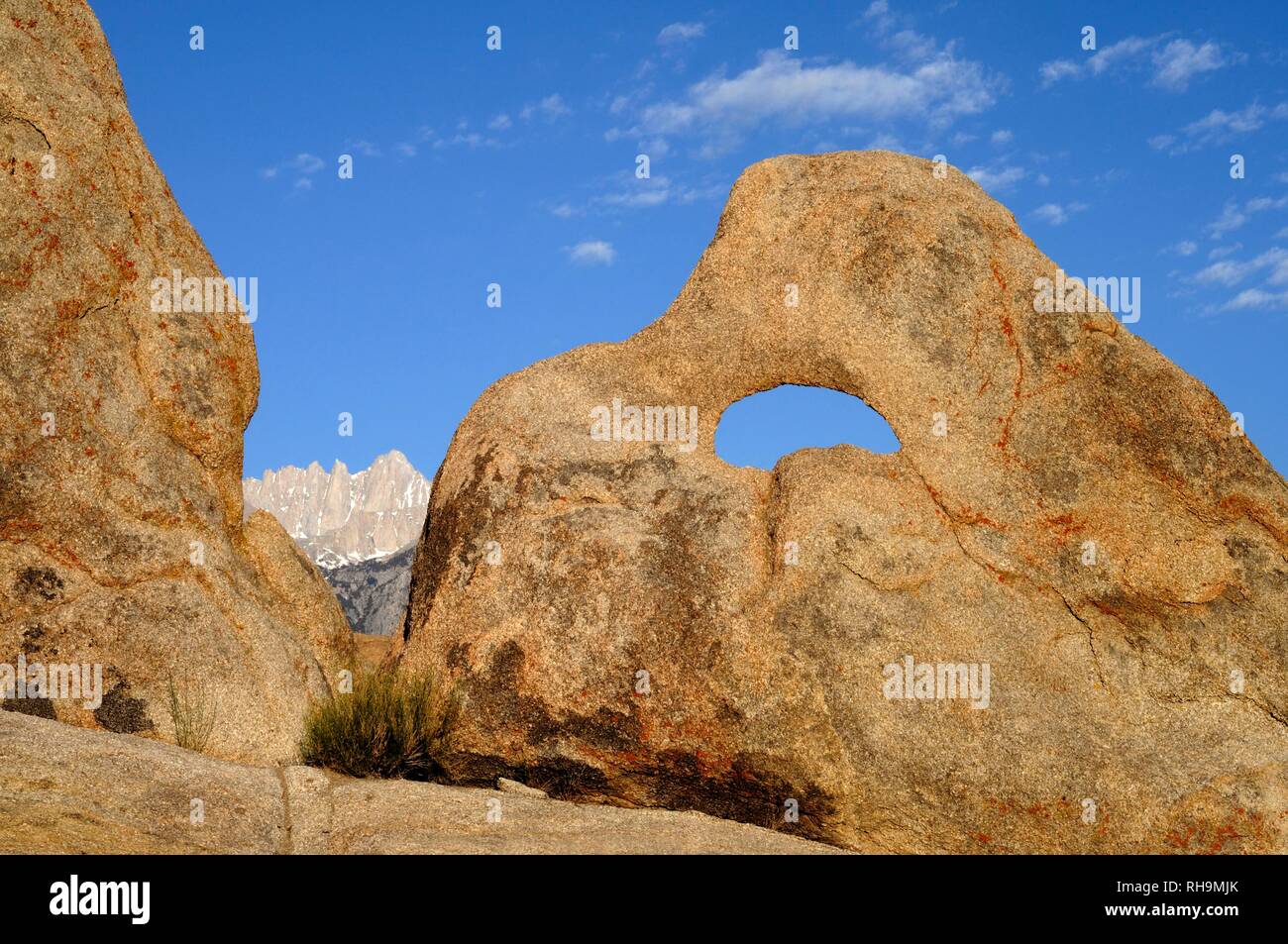 Sharktooth Arch, natural granite arch, at the back Mt. Whitney, Alabama ...