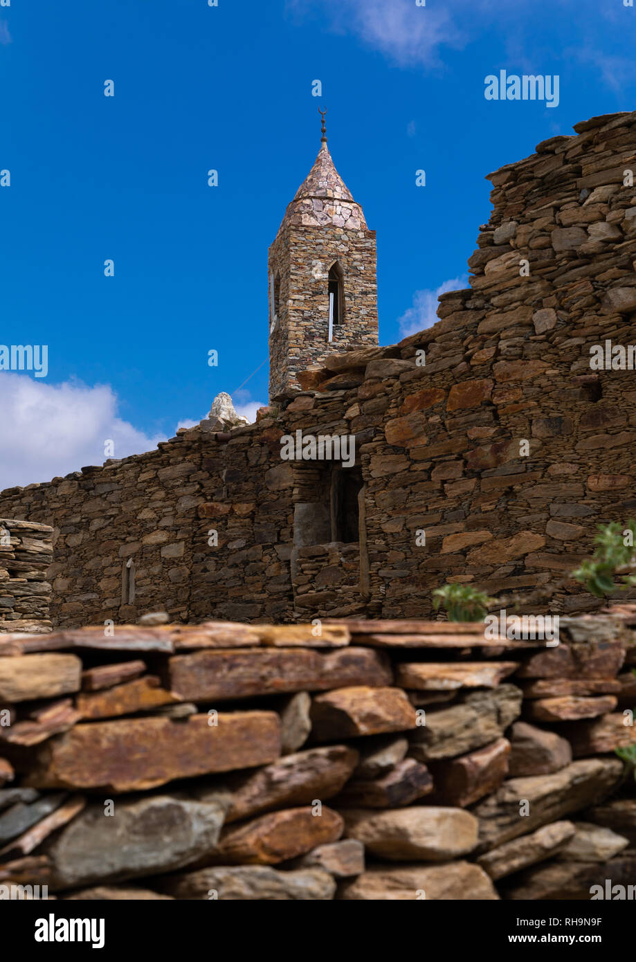 Mosque made of stones, Asir province, Tanomah, Saudi Arabia Stock Photo ...