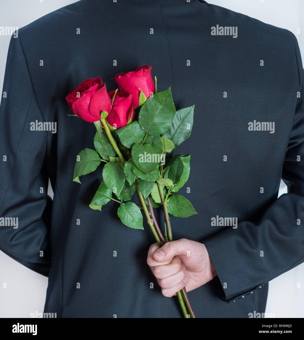 Man Holding Rose Behind Back High Resolution Stock Photography and ...