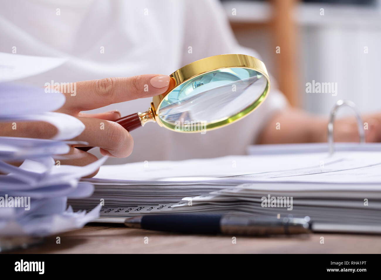 Woman Desk Calculating Receipts Stock Photos & Woman Desk Calculating ...