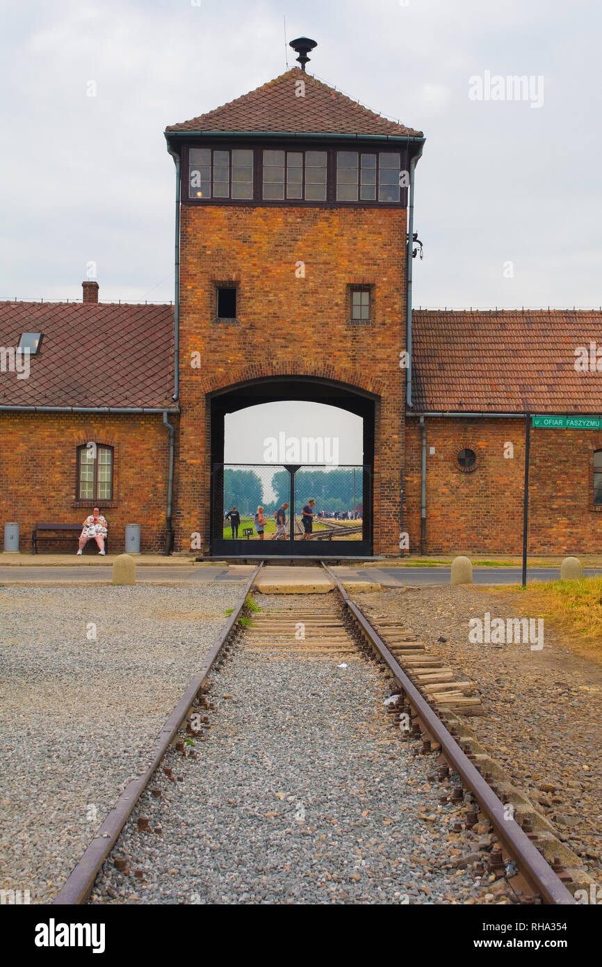 Auschwitz gate hi-res stock photography and images - Alamy