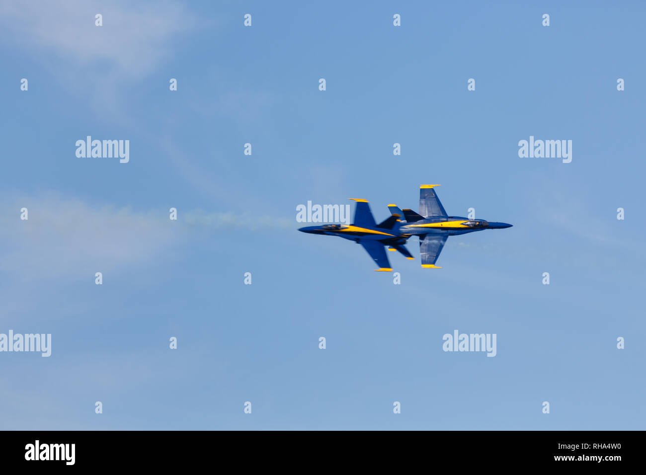 Blue angels crossover above crowd at air show over San Francisco Bay ...