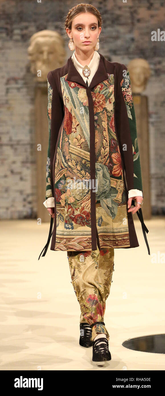 ROME, ITALY - JANUARY 27, 2018: A model walks the runway at the ...