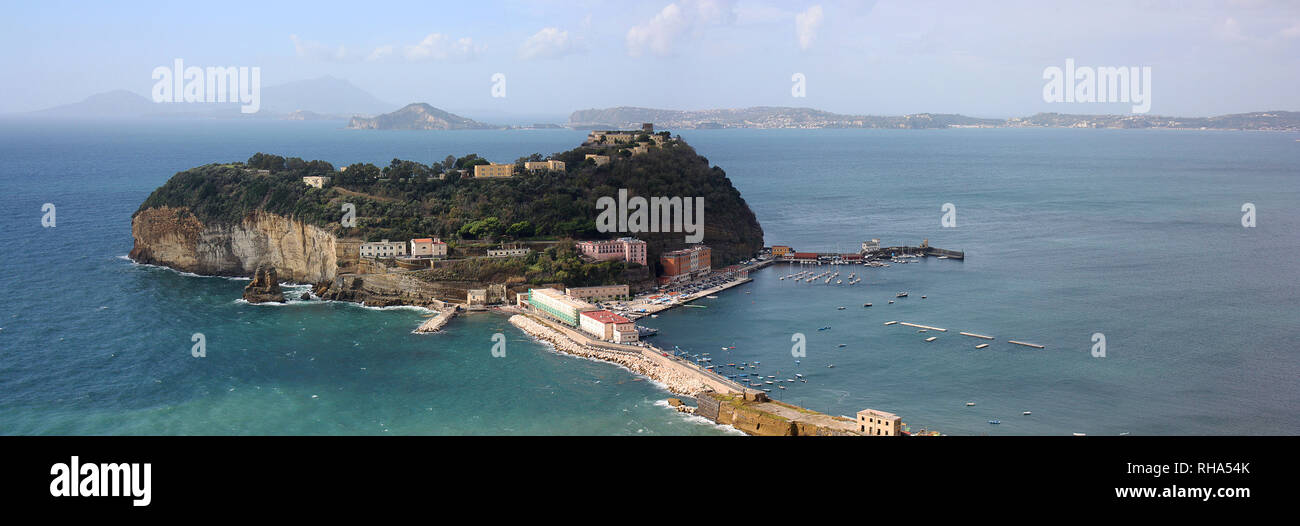 view of the island of Nisida and the neapolitan archipelago and the ...
