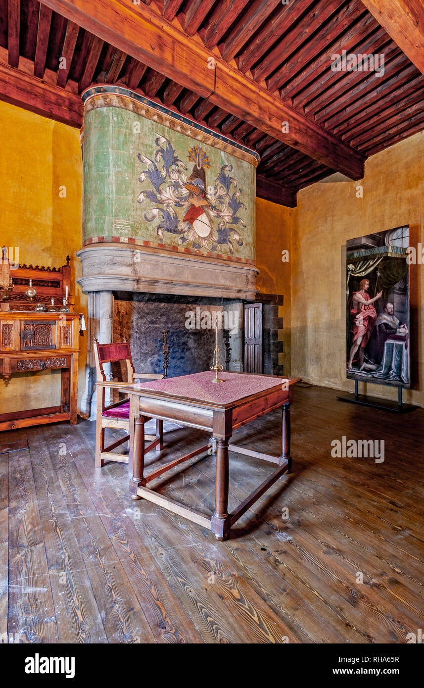 Italy Valle d'Aosta Issogne the Castle - room of Renato di Challant ...