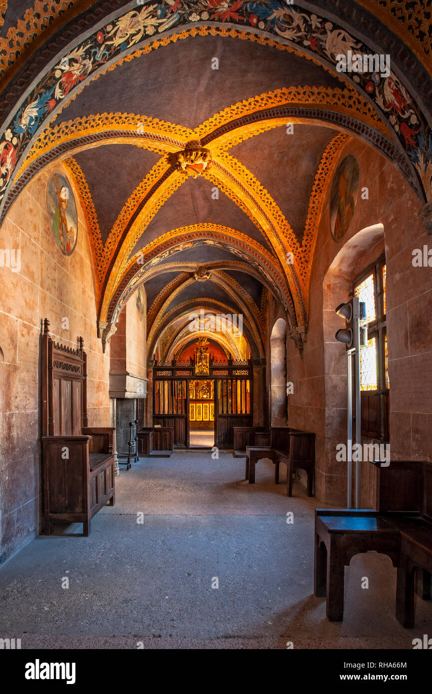 Italy Valle d'Aosta Issogne the Castle the chapel Stock Photo - Alamy