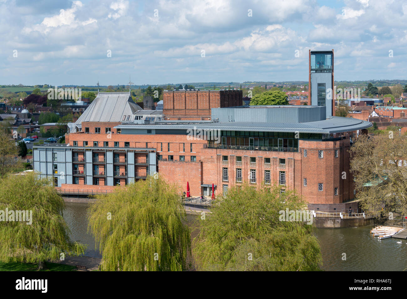 Stratford upon Avon Warwickshire England UK May 1st 2018 aerial view of ...