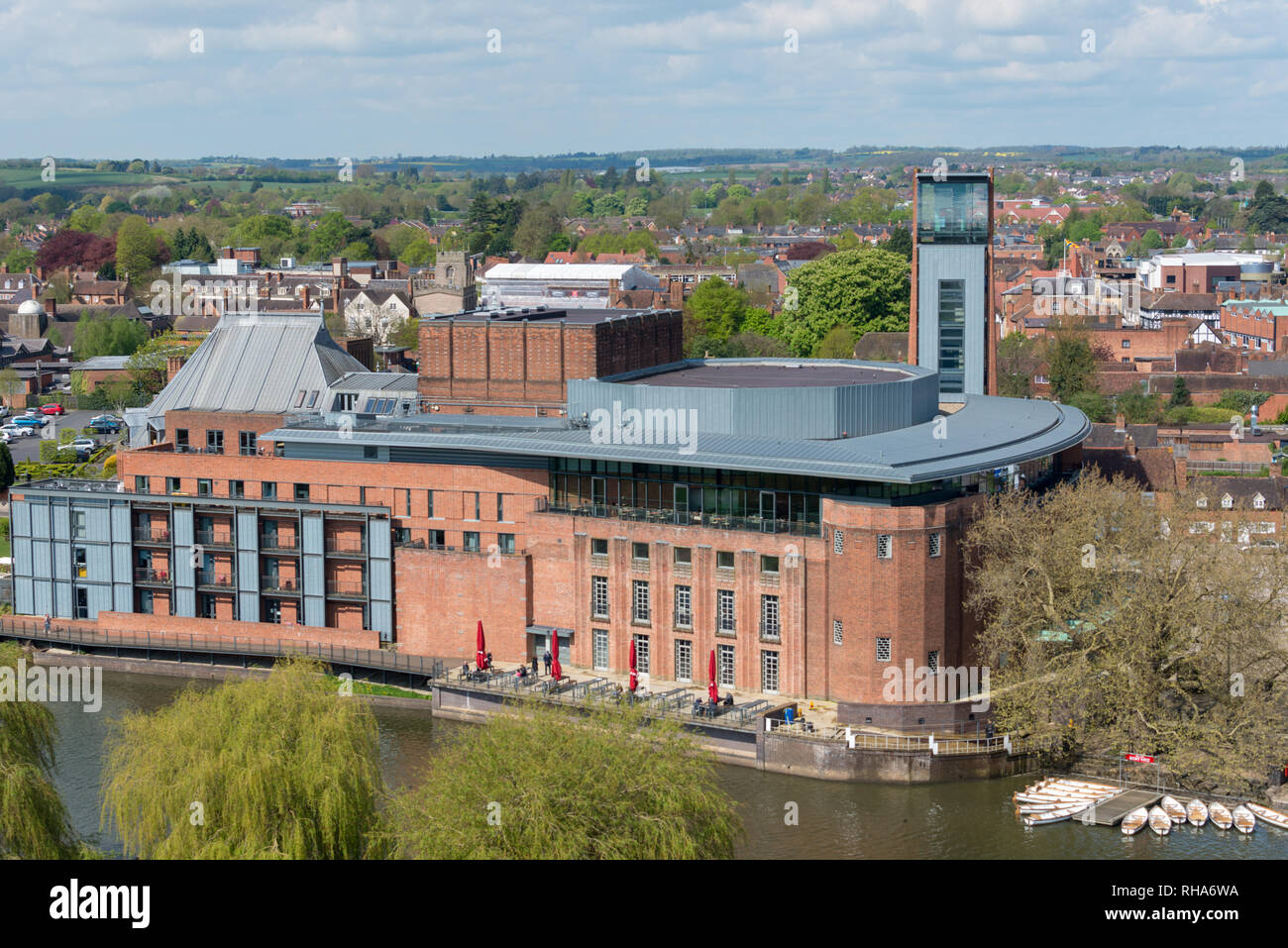 Stratford upon Avon Warwickshire England UK May 1st 2018 aerial view of ...