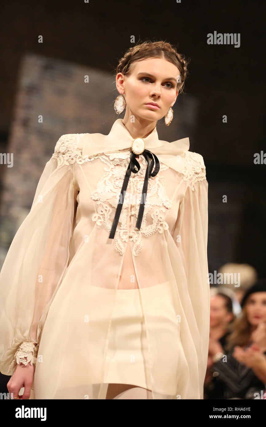 ROME, ITALY - JANUARY 27, 2018: A model walks the runway at the ...