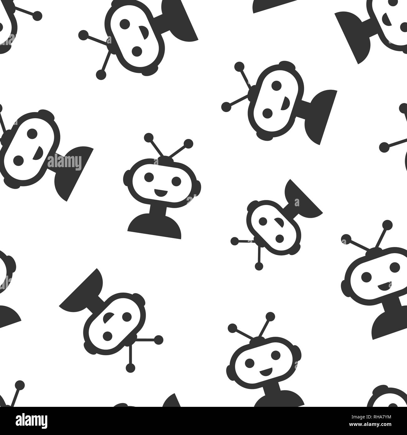 Cute Robot Chatbot Icon Seamless Pattern Background Bot Operator