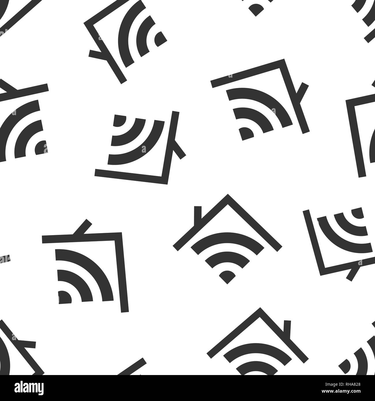 Smart home icon seamless pattern background. House control vector ...