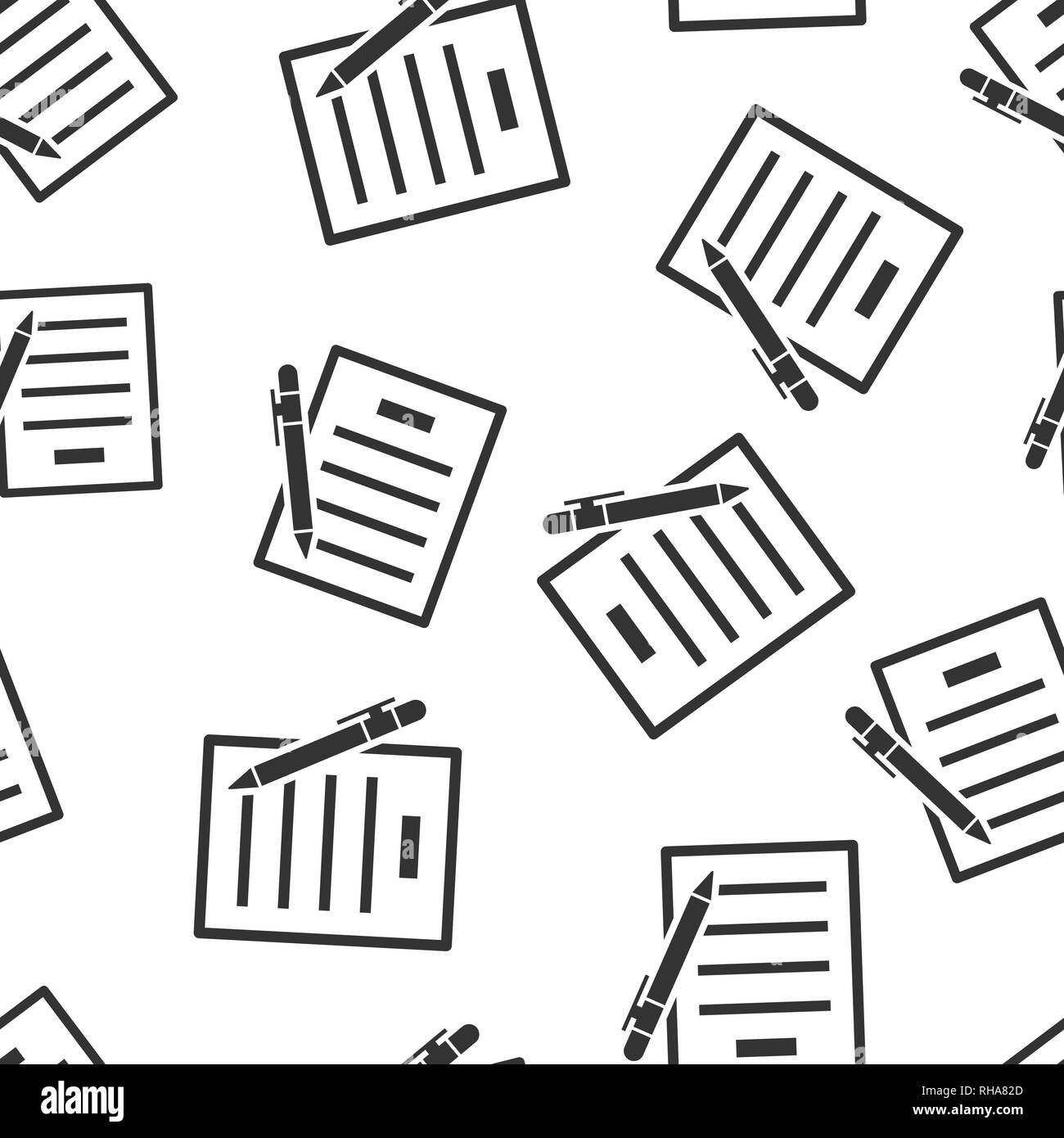 Contract agreement icon seamless pattern background. Document sheet ...