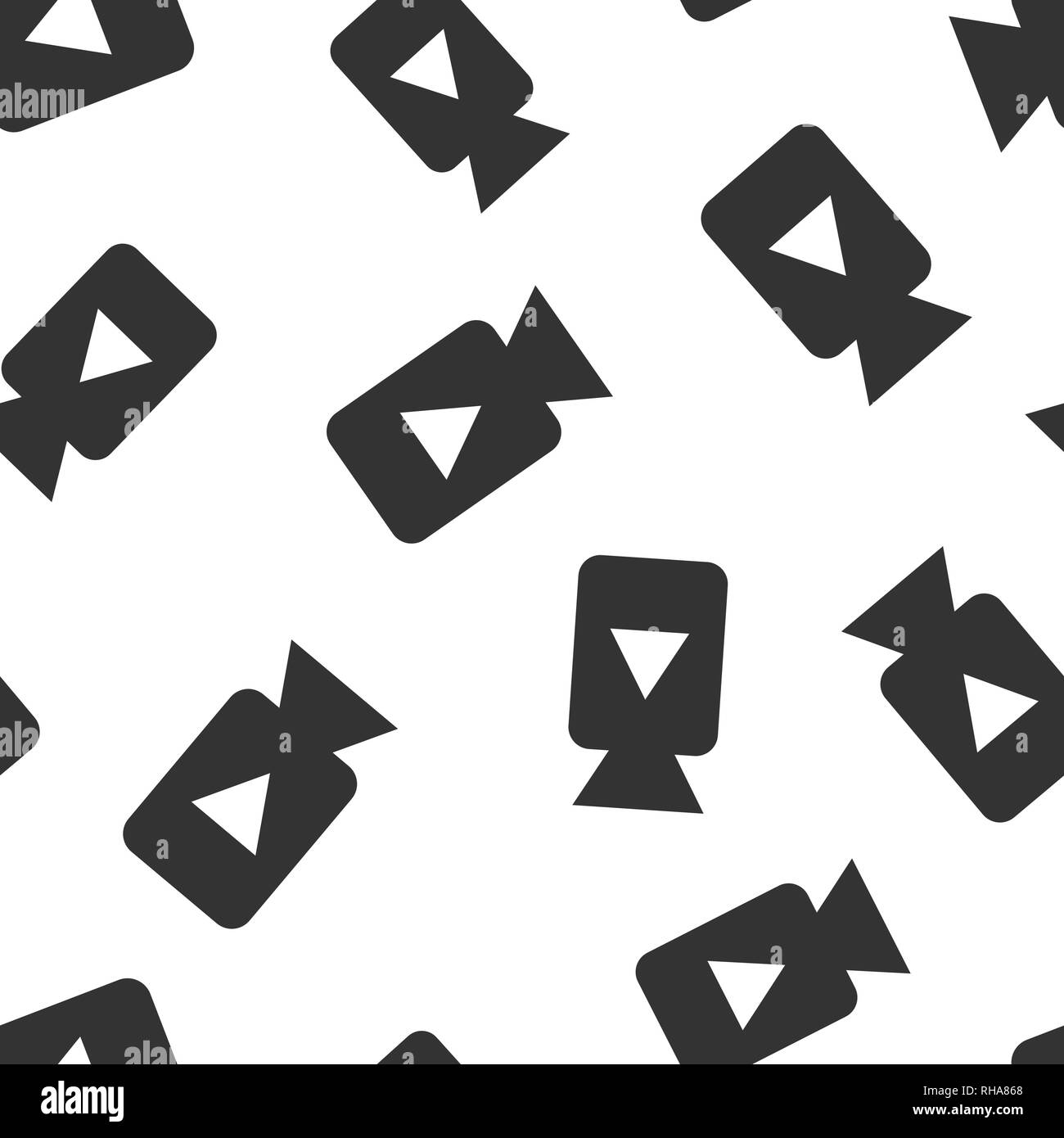 Video camera icon seamless pattern background. Movie play vector ...
