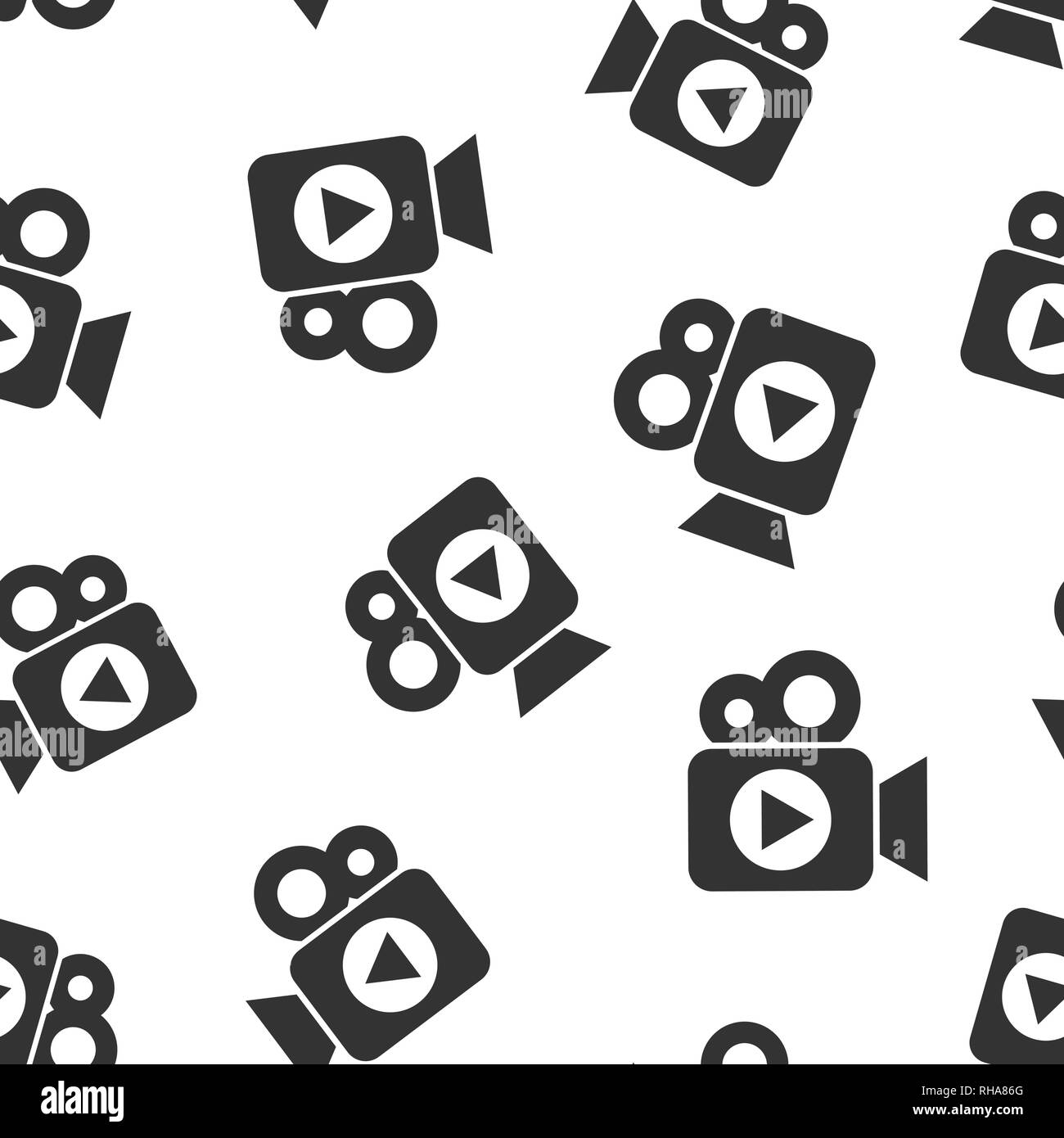 Video camera icon seamless pattern background. Movie play vector ...